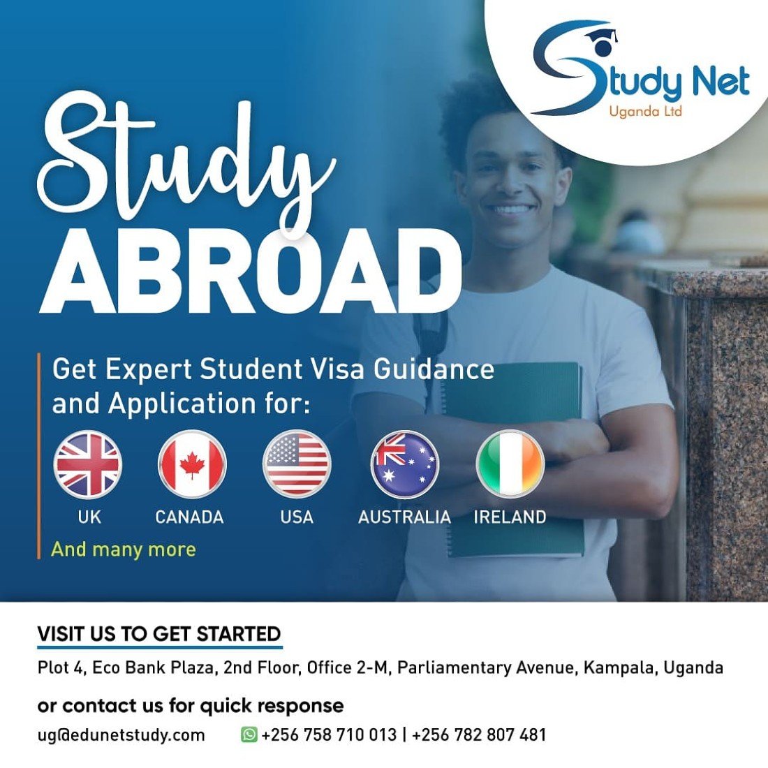 Study in Ireland with Study Net Uganda Tickets, Eco Bank Building ...
