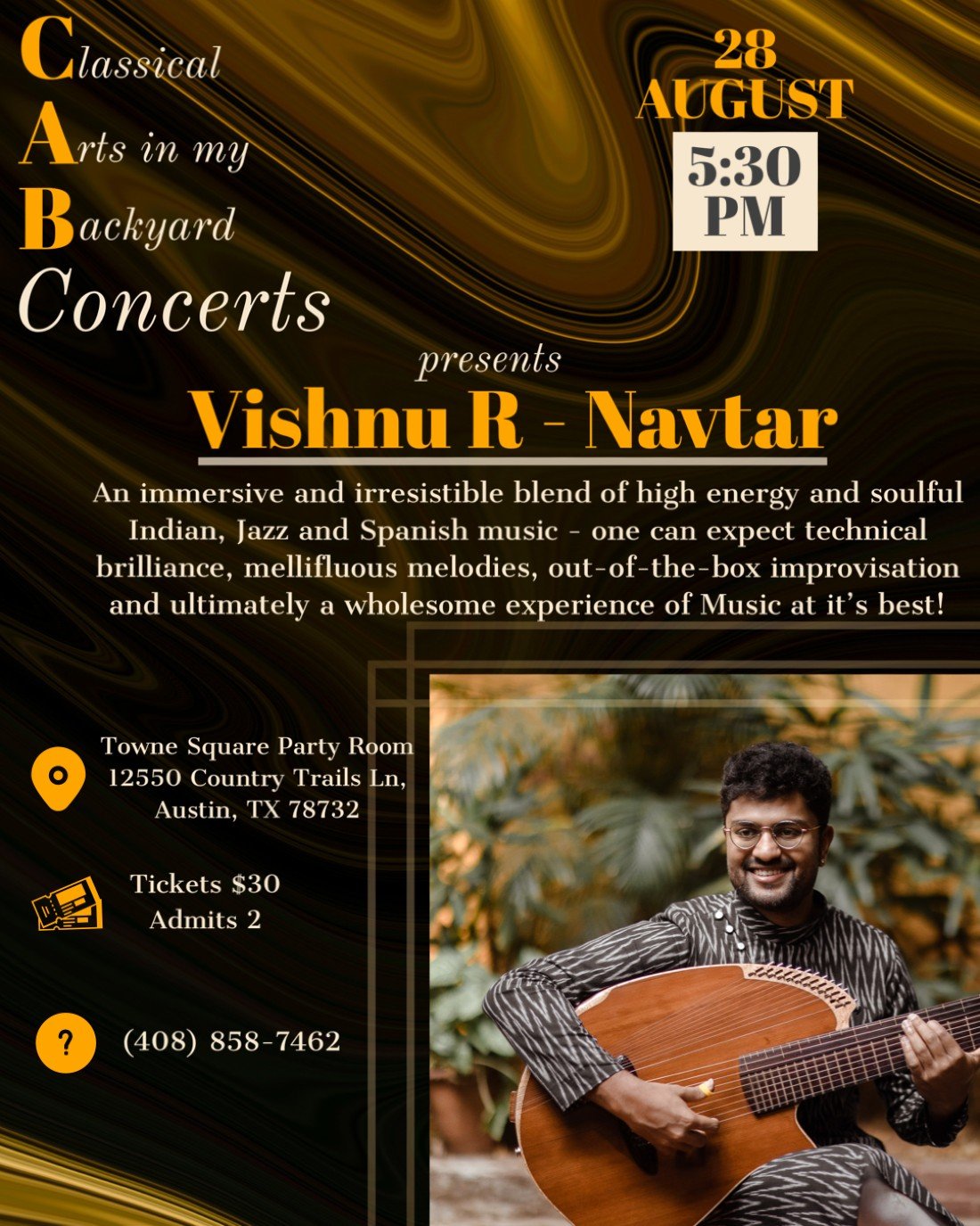 CAB Concert Series Tickets, Towne Square, Austin, 28 August 2022