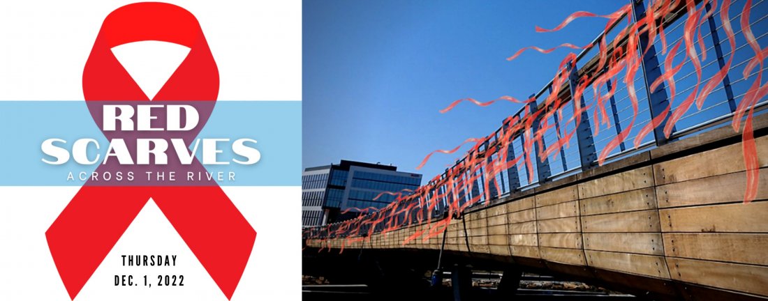 Red Scarves Across the River for World AIDS Day, Michael S. Van Leesten ...