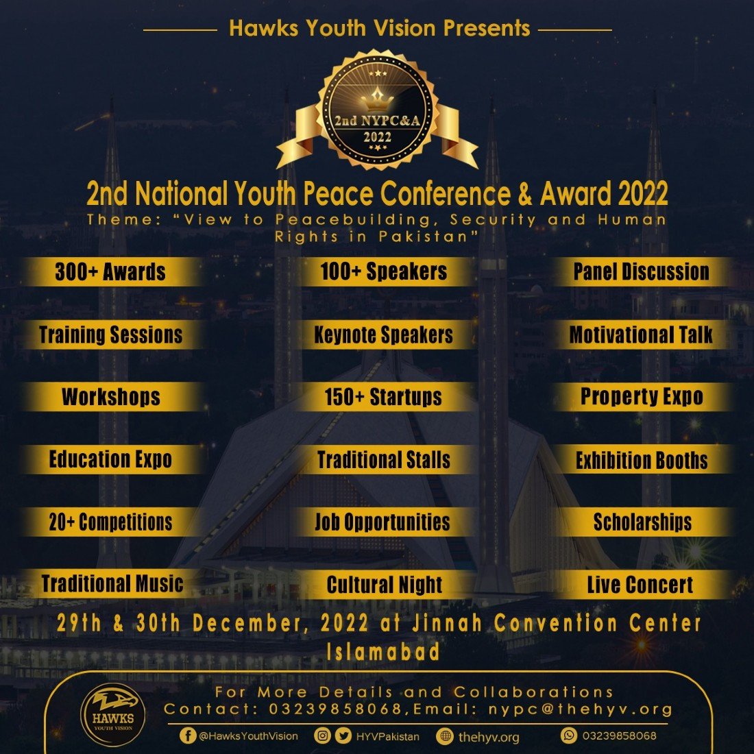 2nd National Youth Conference and Award 2022, Islamabad, 29 December to ...