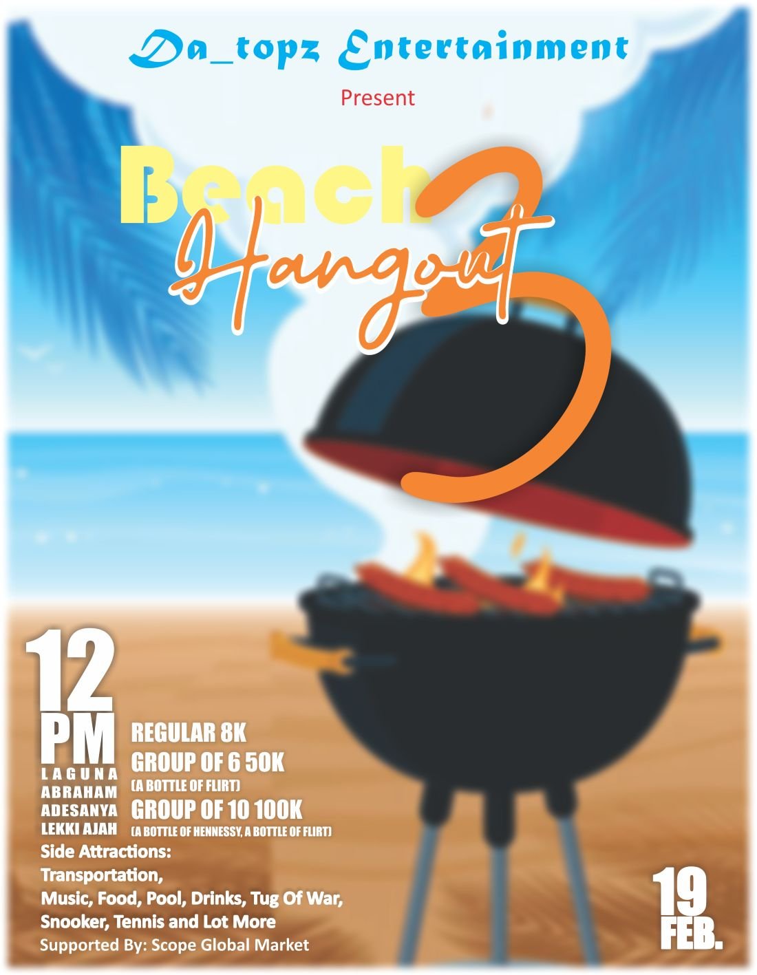 Beach hangout 3 Tickets, Laguna Beach., Lagos, 19 February 2023
