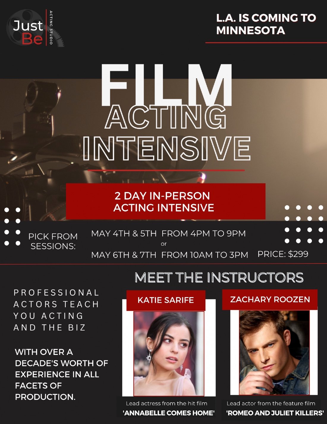 Exciting Two Day Acting Intensive Taught By Working LA Based Actors Tickets, Minneapolis, 4 May 2023