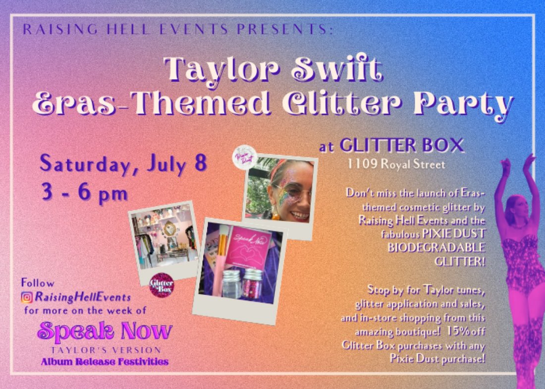 Taylor Swift ERAS-Themed Glitter Party @ Glitter Box! Tickets, Glitter ...