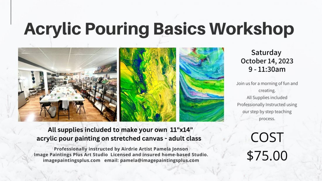 Acrylic Pouring Basics Workshop - Adult Beginners Tickets, Image paintings plus art studio ...