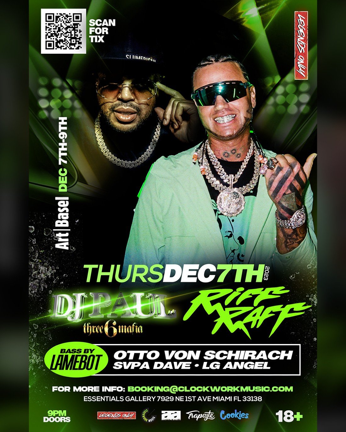 DJ PAUL (THREE 6 MAFIA) X RIFF RAFF DECEMBER 7 MIAMI LEGENDS ONLY 2023 ...