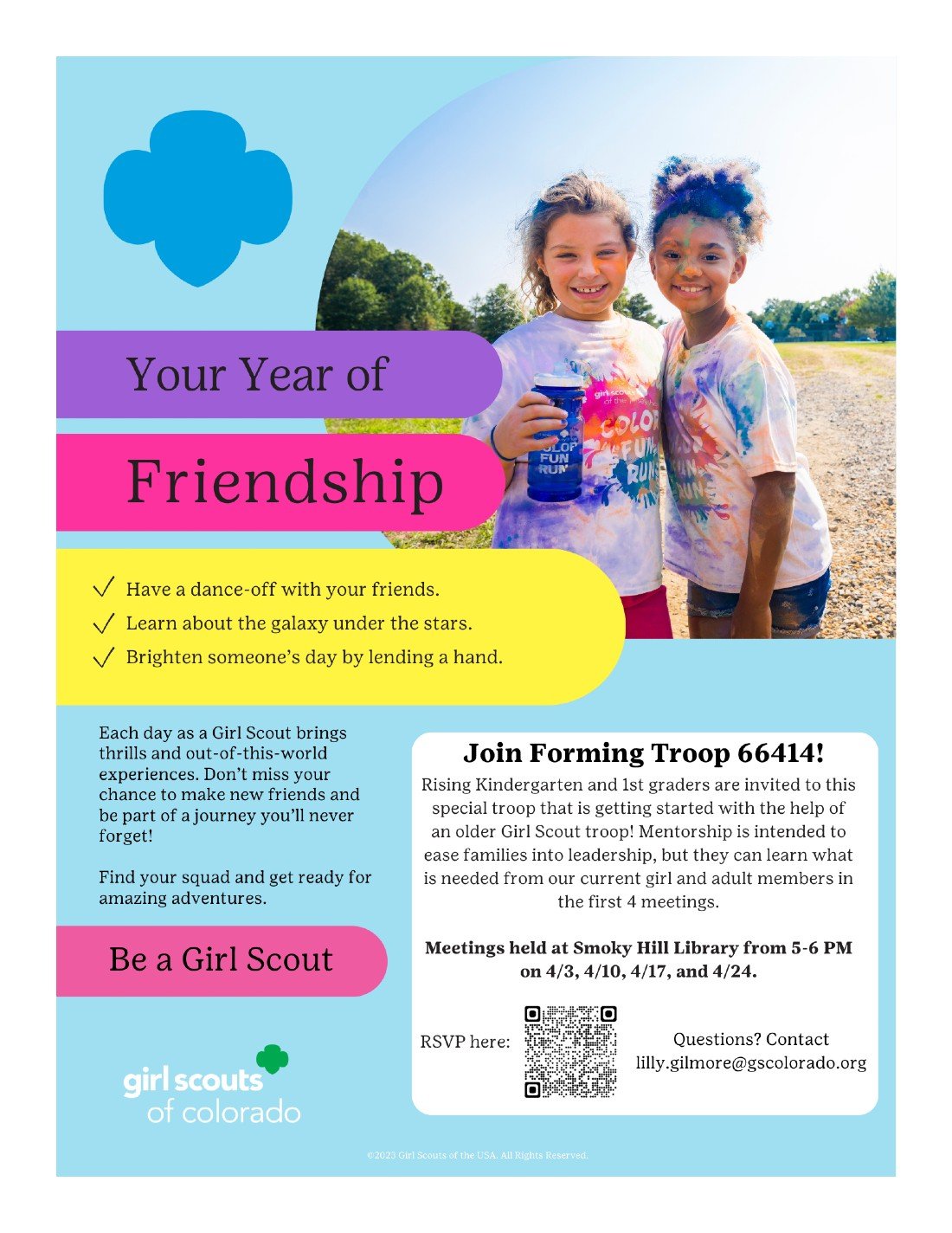Daisy Girl Scout Troop Tickets, Smoky Hill Library, Centennial, 3 April ...