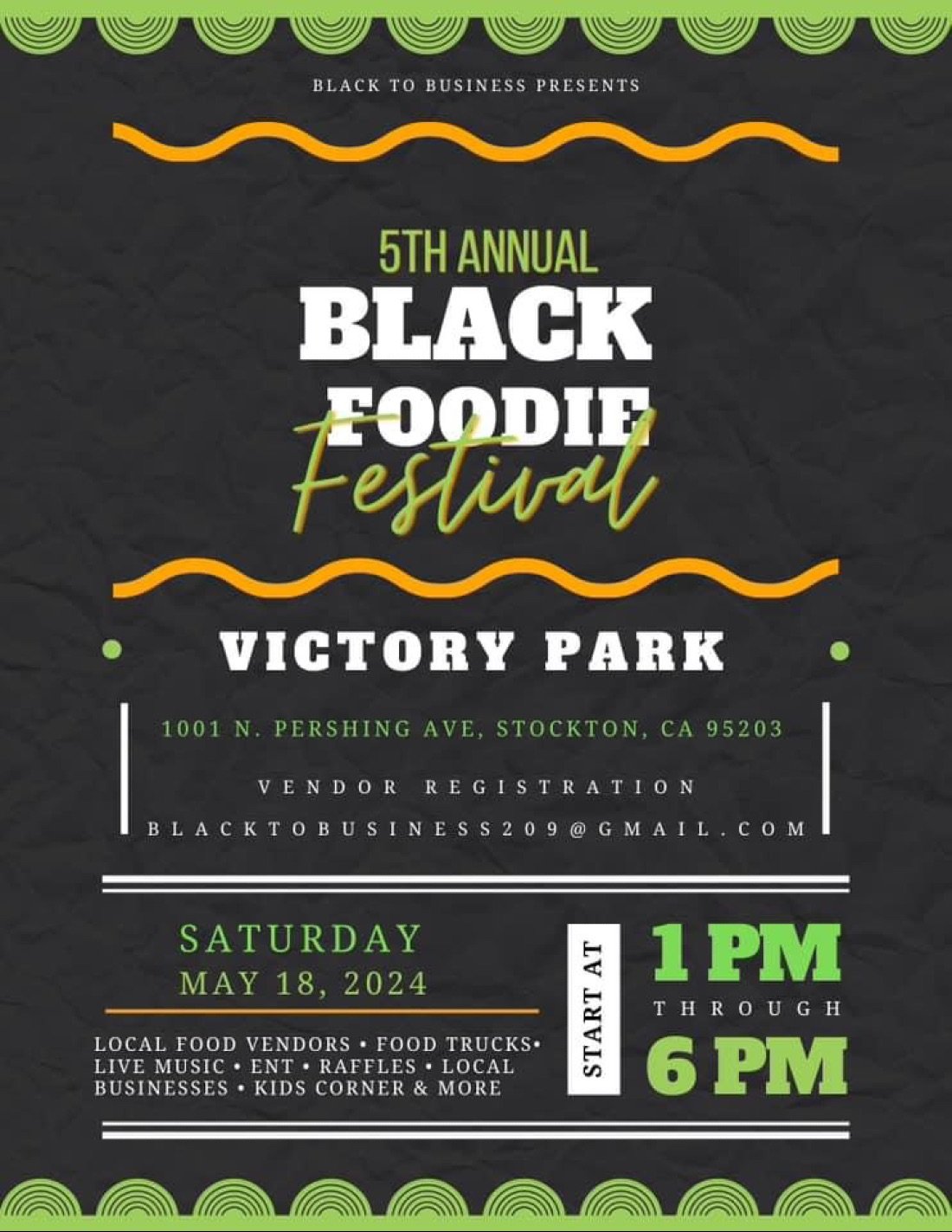 5th annual black foodie festival Tickets, Victory Park, Stockton, 18 ...