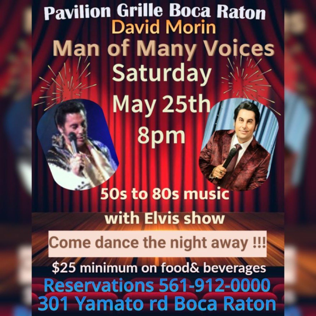 David Morin "The Man of Many Voices" at Pavilion Grille! Tickets ...