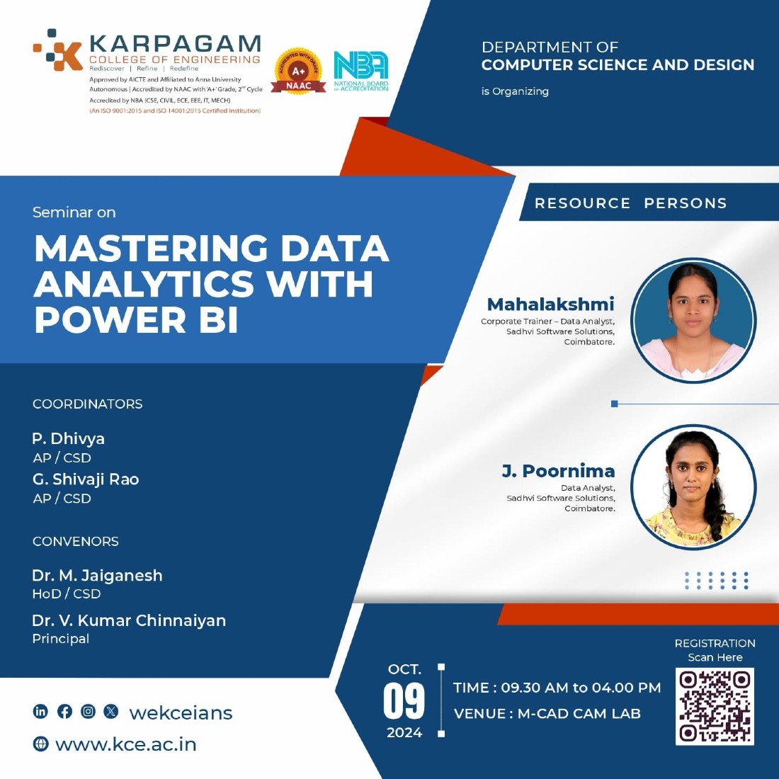 Mastering Data Analytics With Power Bi , M Block Cad Cam Lab, Coimbatore, 9 October 2024
