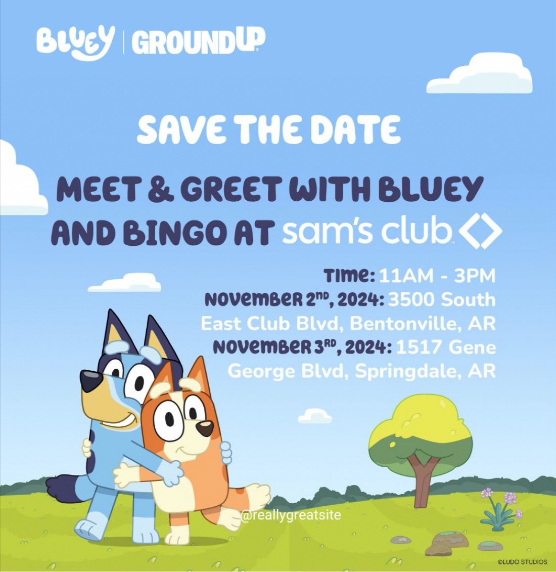 Ground Up X Bluey Sams Club Meet & Greet Tickets, Sams Club, Springdale ...