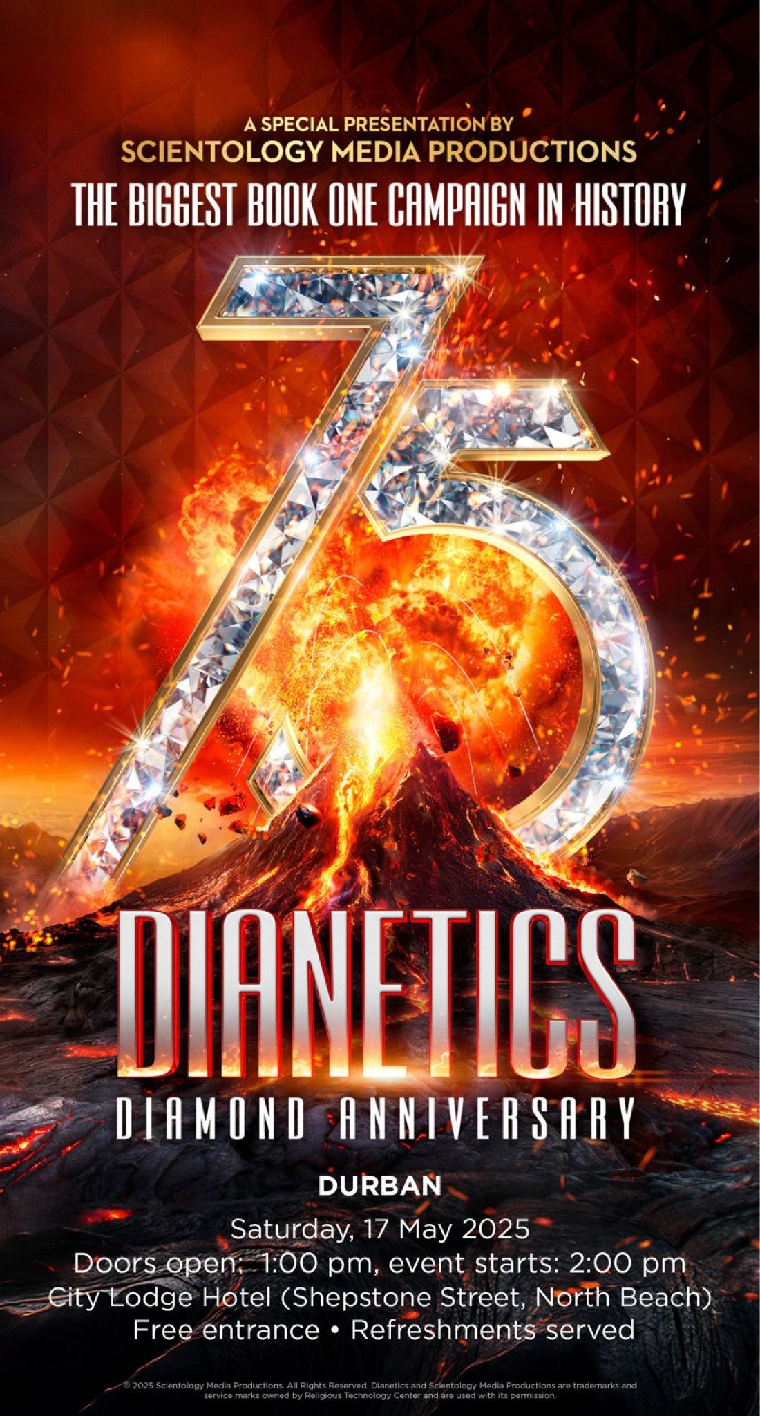 75th Anniversary Celebration of Dianetics Tickets, City Lodge Hotel Durban, Shepstone Street ...