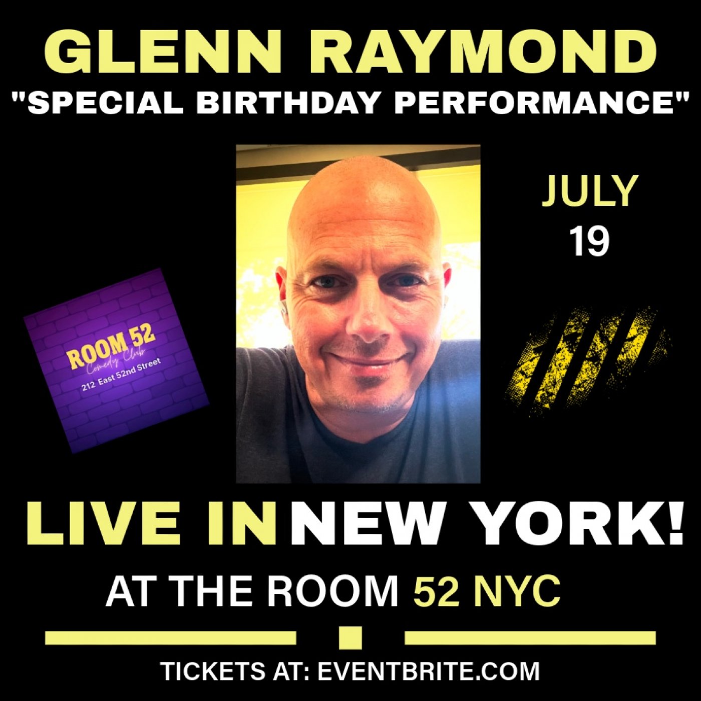 Glenn Raymond Live In New York at Room 52 Tickets, Room 52, New York, 19 July 2025