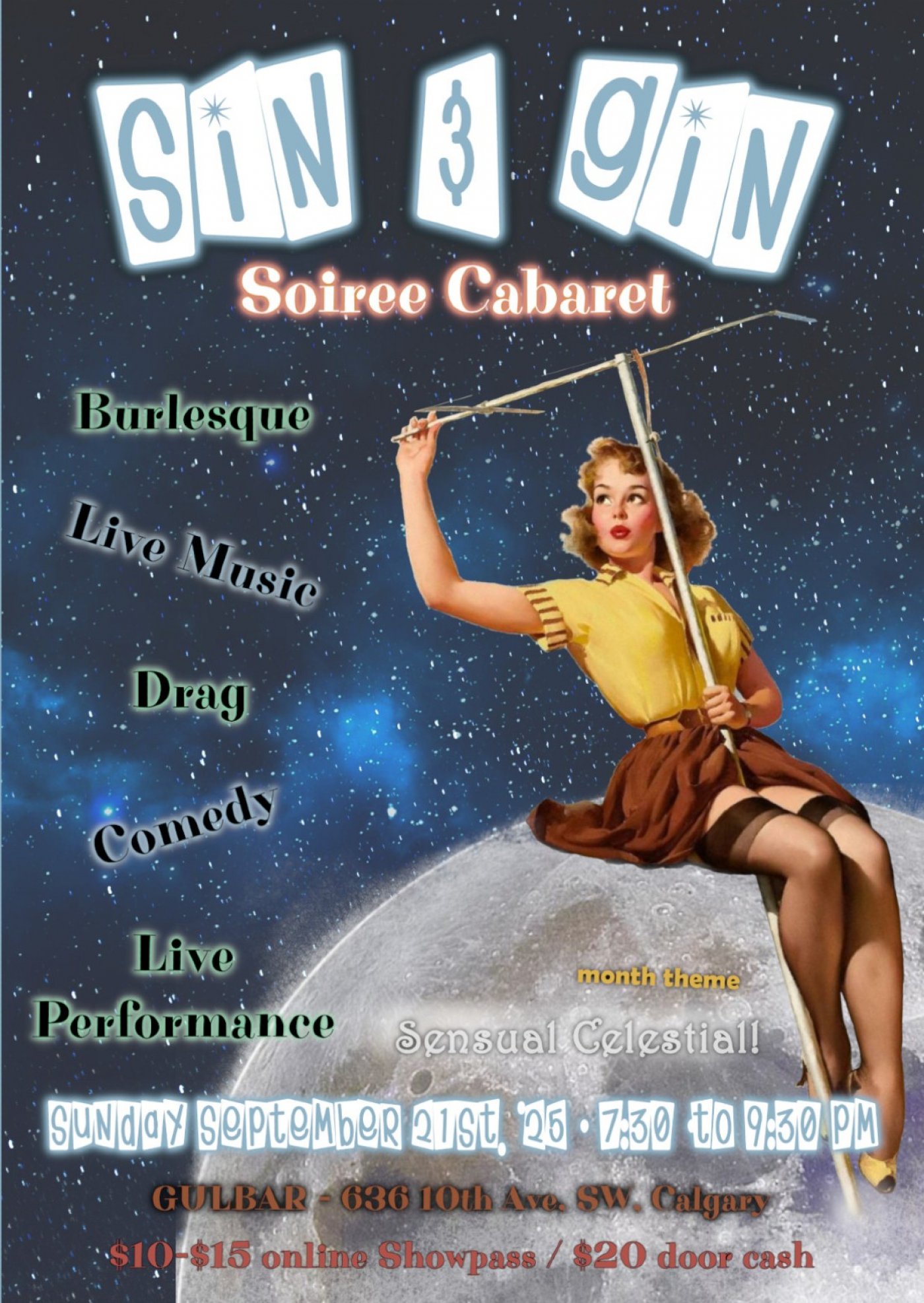 Sin & Gin Soiree Cabaret - Sensual Celestial!, GULBAR, Calgary, 21 September 2025