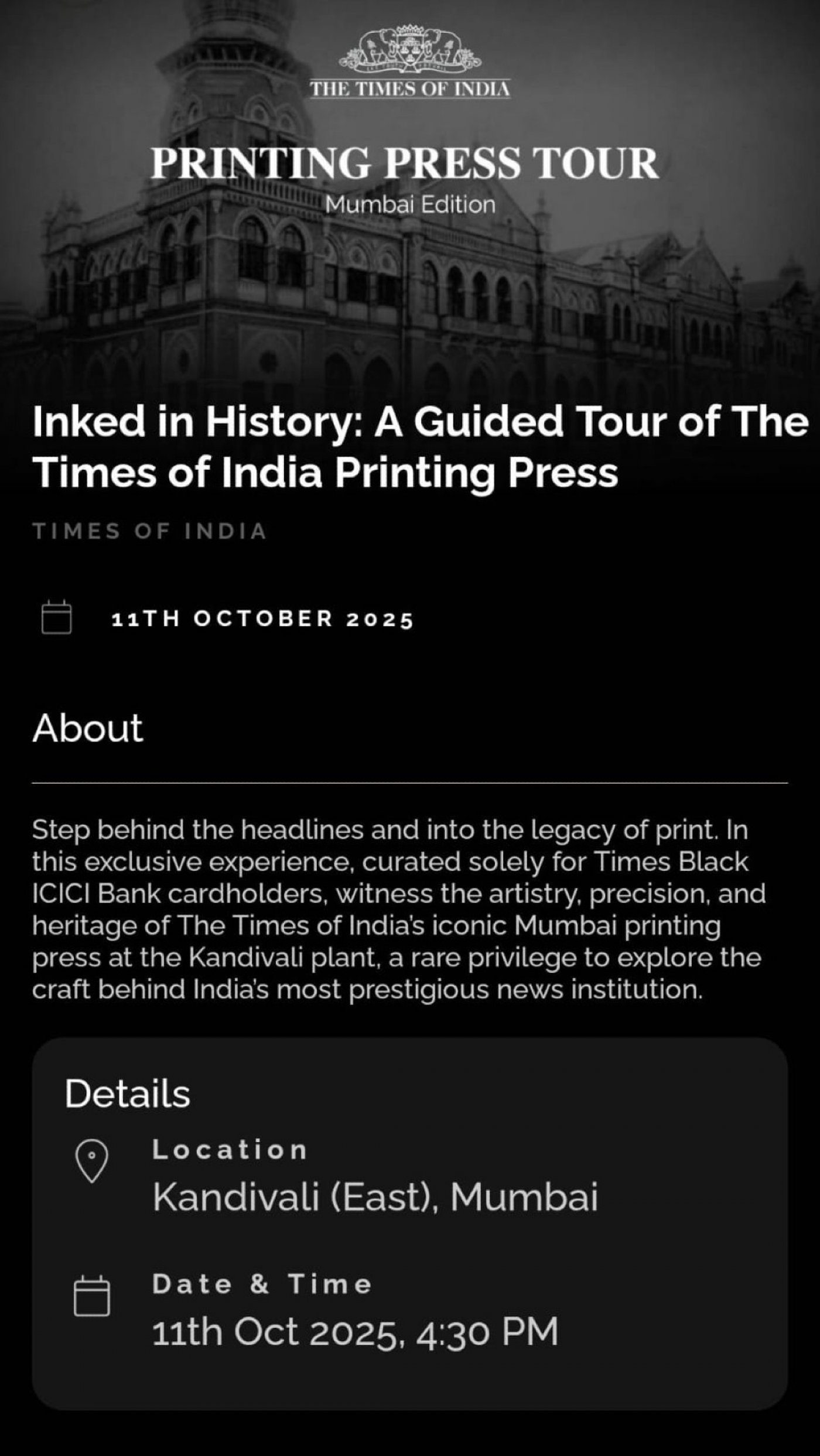 Inked in History: The Times of India Printing Press Tour — Mumbai ...