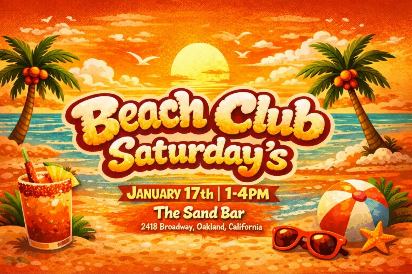 Beach Club Saturdays at The Sand Bar Tickets, sandbar, Oakland, 17 ...
